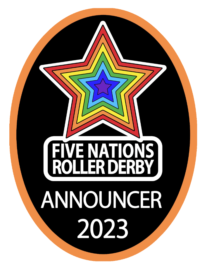 2023 Announcers Patch – Five Nations Roller Derby