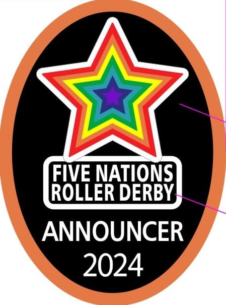 2024 Announcer Patch – Five Nations Roller Derby